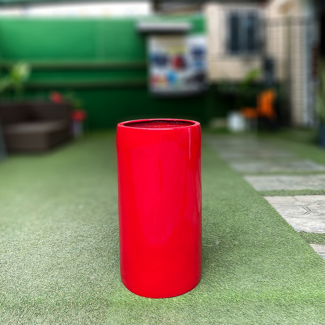 Decorative Fiberglass Wide Cylinder Vase – 67CM